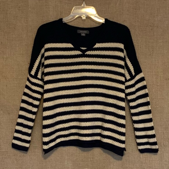 Primark | Sweaters | Primark Stripped Cropped Sweater Navy Blue And ...